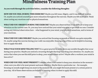Mindfulness Training Plan - Etsy