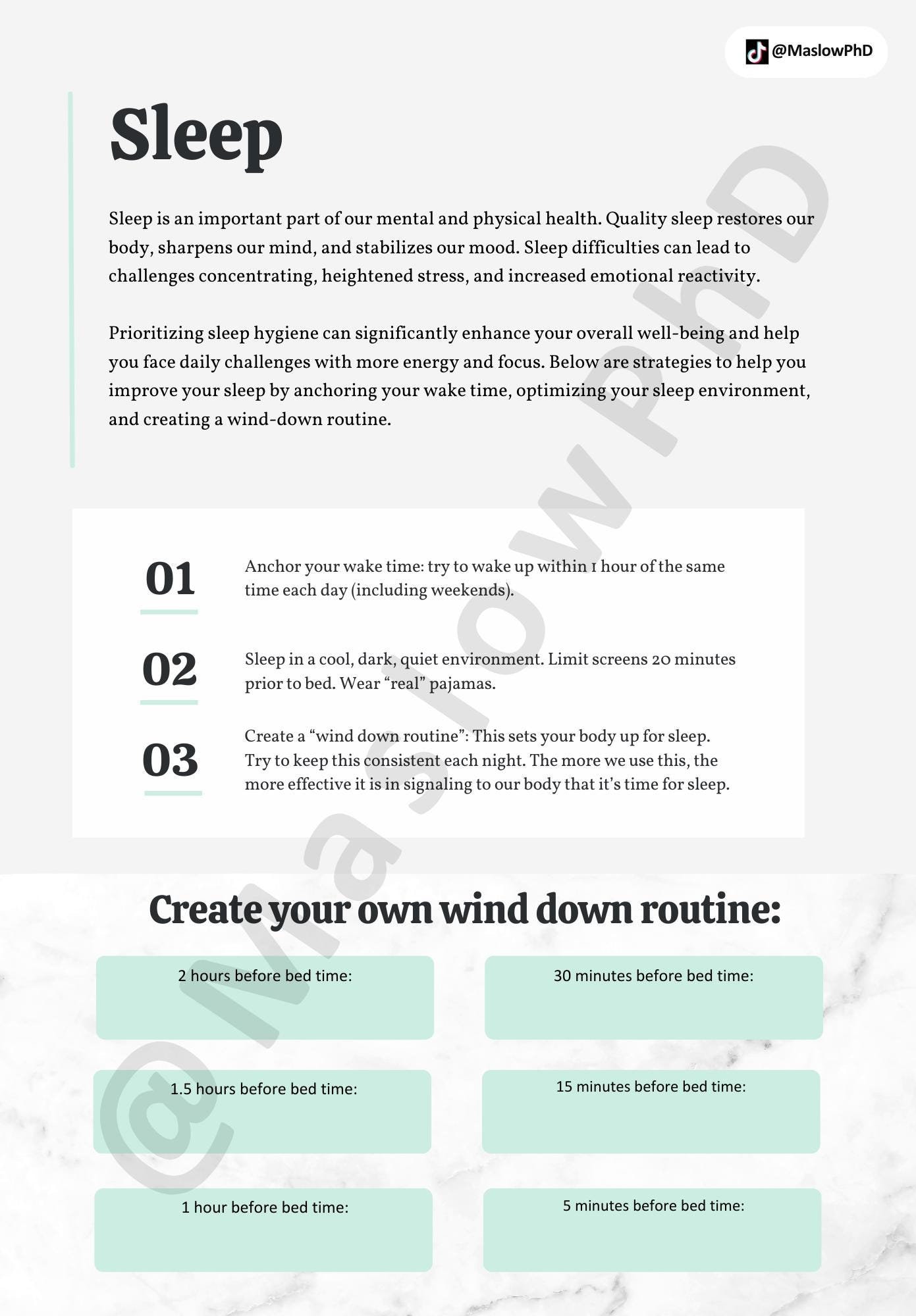 Sleep Worksheet - Etsy