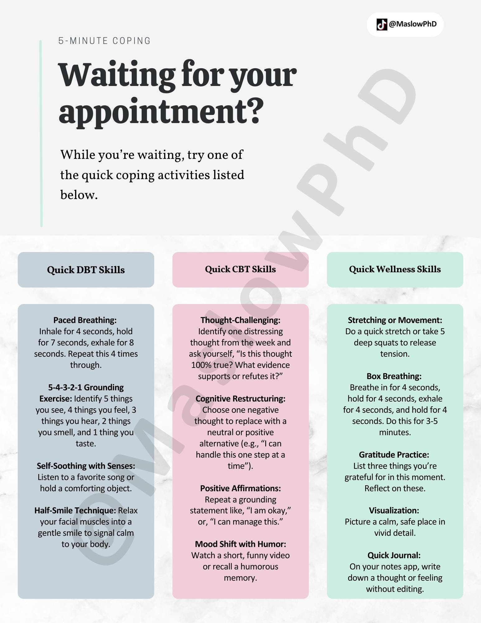 Quick Coping Handout - Etsy