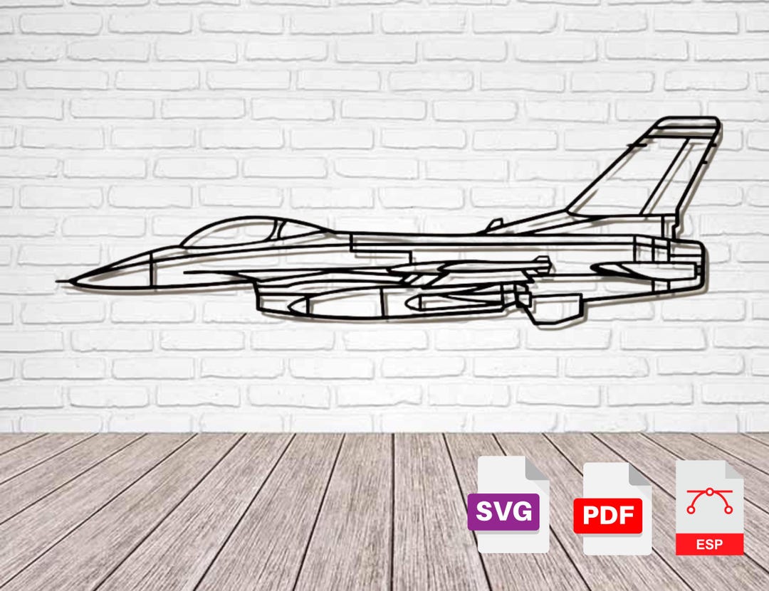 Fighter Plane Laser Cut Files for Wall Art DXF SVG, CNC Router File for ...
