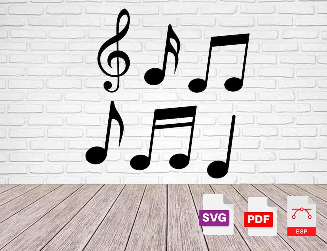Musical Notes Wall Art Laser Cut Files DXF SVG, CNC Router File for ...