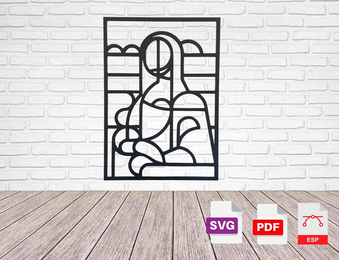 Mona Lisa Painting Laser Cut Files for Wall Art DXF SVG, CNC Router ...