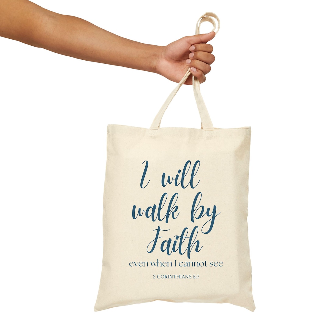 Walk by Faith Tote Bag, Bible Verse Bag, Christian Gift for Her ...