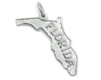 Vintage Sterling Silver Florida State Bracelet Charm Pendant - Etsy