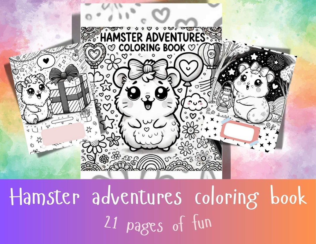 Hamster Adventures Coloring Book for Kids – 21 Fun Printable & Digital ...
