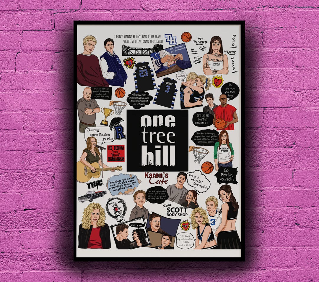One Tree Hill 2000s TV Series Collage Poster|one Tree Hill Fan Gift|minimalist Print Wall Decor ...