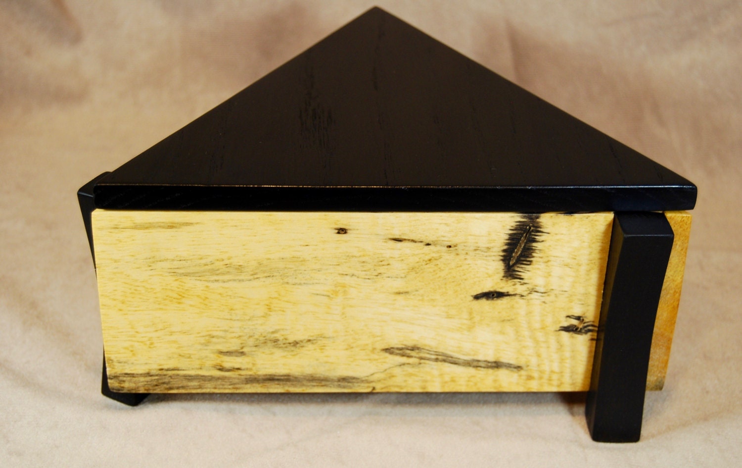 Triangle Box in Spalted Tamarind and Ebonized Oak - Etsy