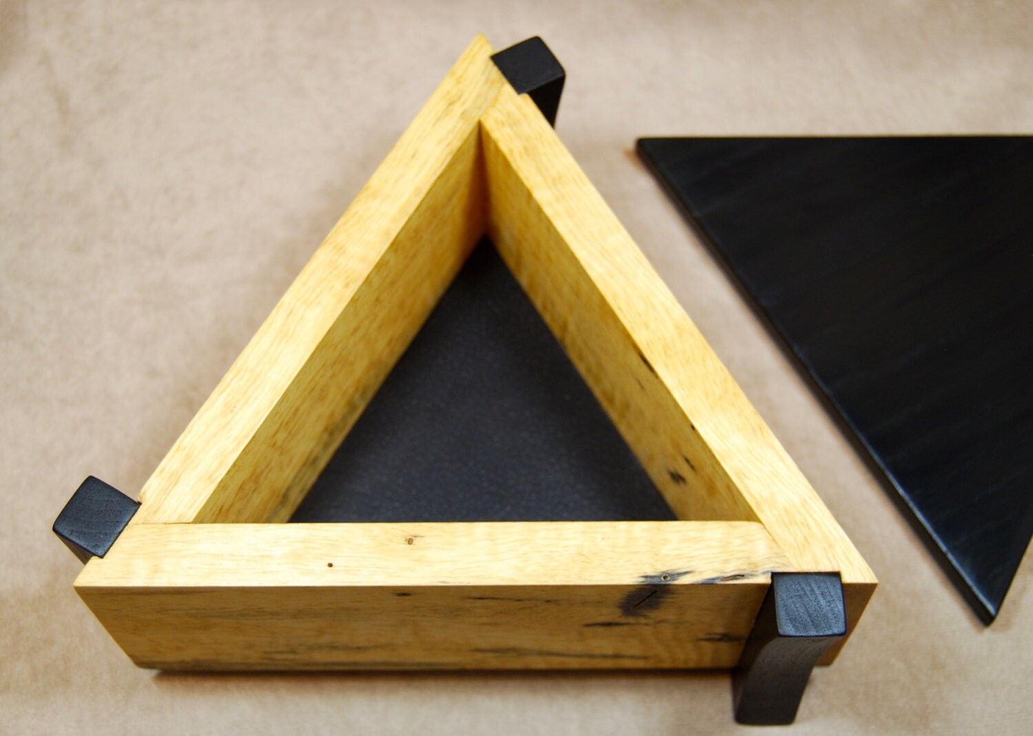Triangle Box in Spalted Tamarind and Ebonized Oak - Etsy
