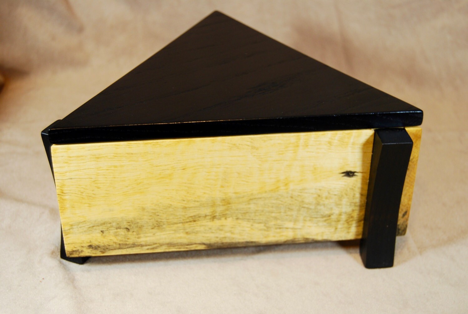 Triangle Box in Spalted Tamarind and Ebonized Oak - Etsy