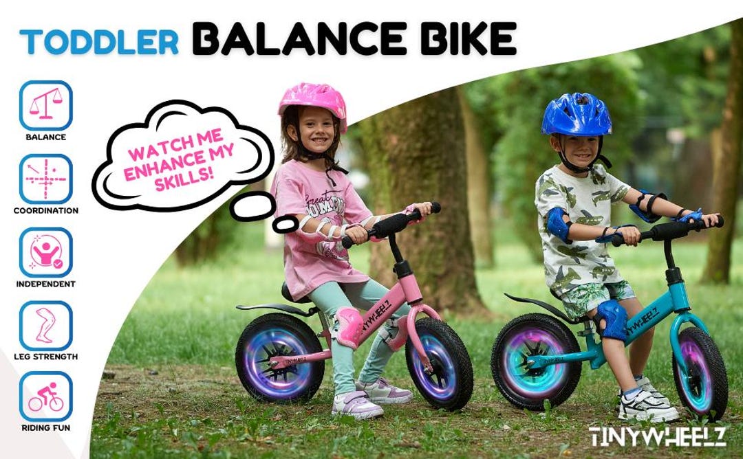 Balance Bike for Kids 2-5 Year Old - Lighting Tires With Adjustable ...