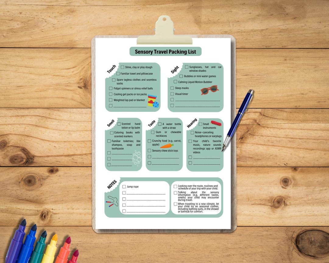 Kids Sensory Travel Packing List | Printable Travel Kit Ideas for ...