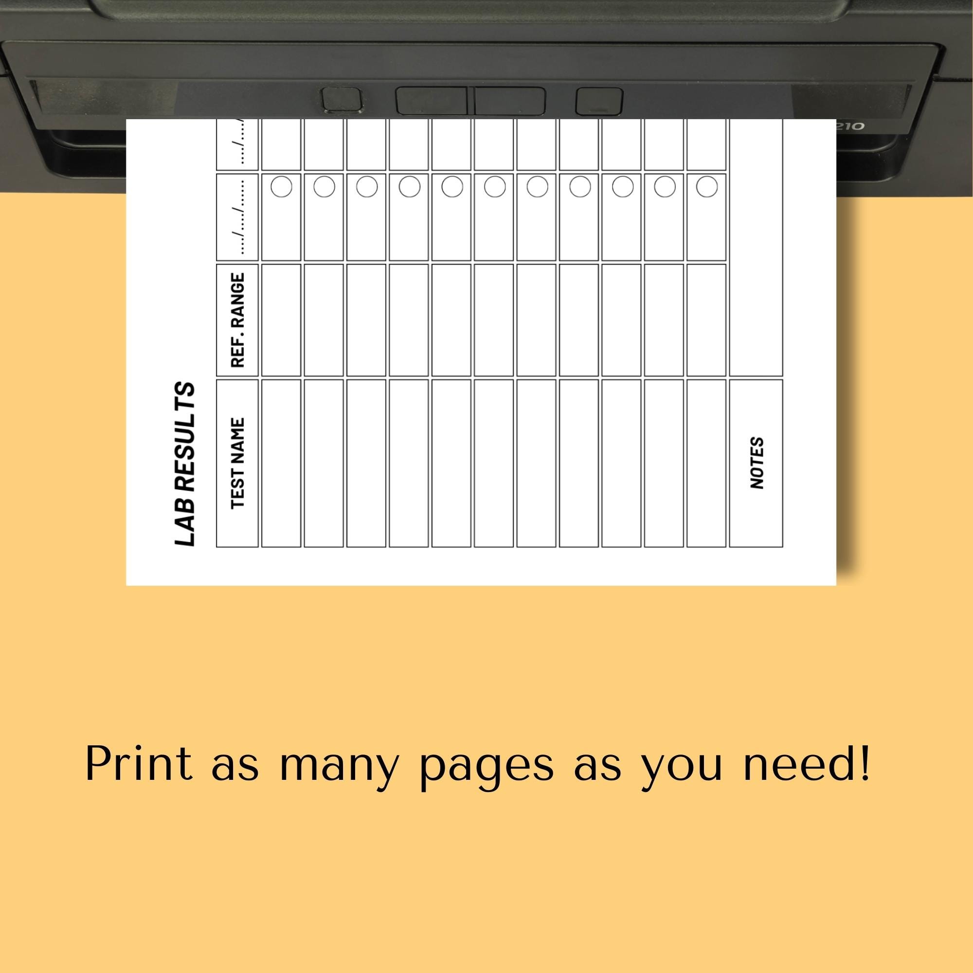 Printable Lab Results Tracker | Medical Test Log | Blood Test Chart ...