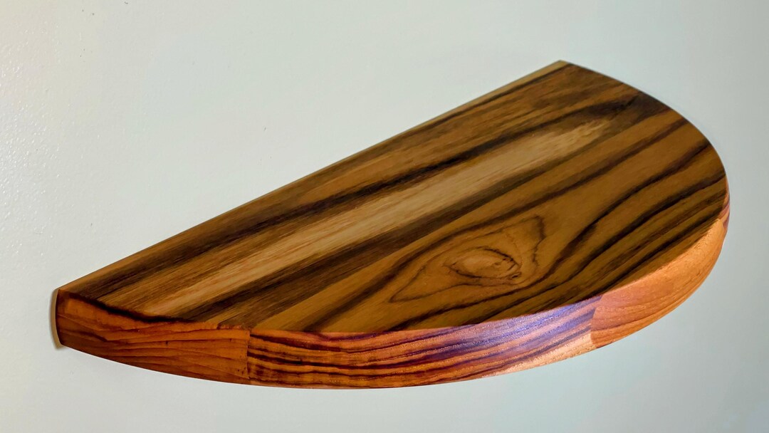 Teak Half Round Floating Shelf - Etsy