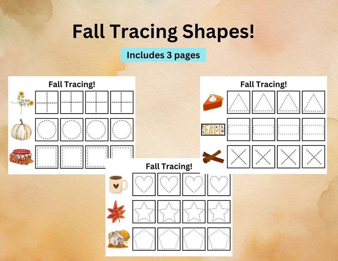 Fall Tracing Shapes I Tracing Skills I Fine Motor Skills I Shape ...