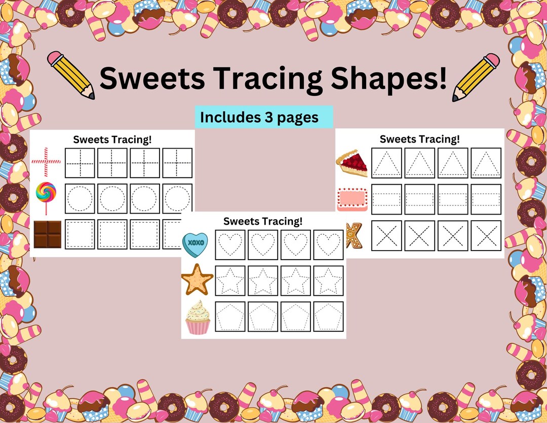 Sweets Tracing Shapes I Tracing Skills I Fine Motor Skills I Shape ...