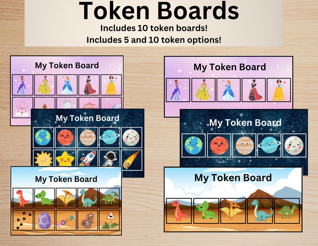 Token Boards Option of 5 and 10 Tokens I Themed Token Board I Positive ...