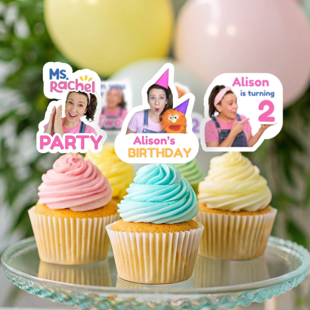 Editable Ms rachel Cupcake Toppers Template, Ms. Rachel Birthday ...