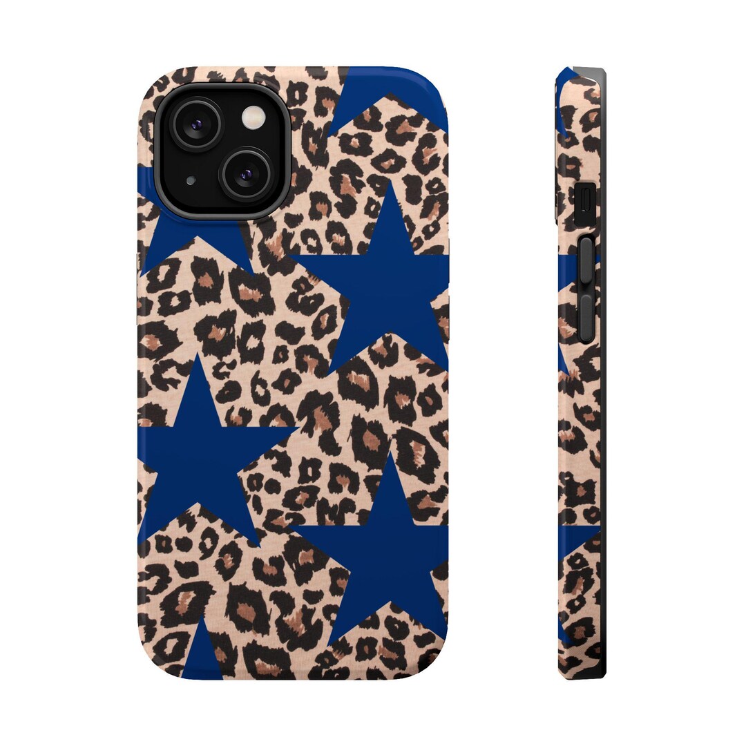 Magnetic Tough Cases, Blue Star Trendy Cheetah Print Phone Case ...
