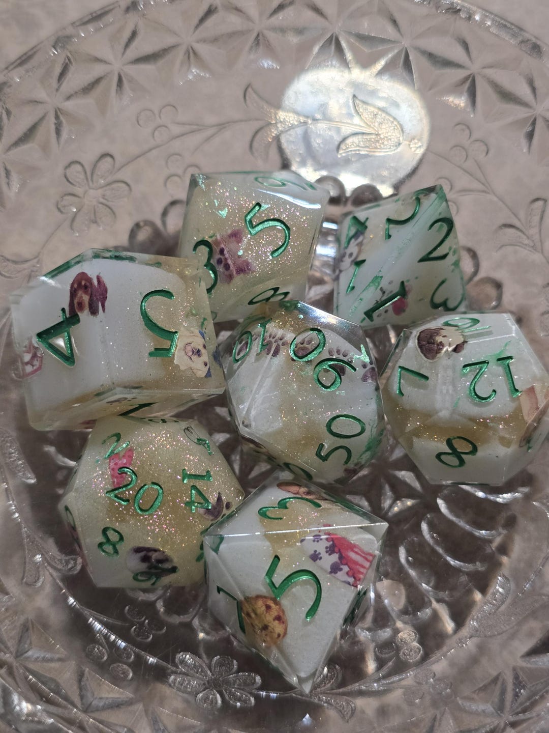 Dog Theme Dnd TTRPG Dice 7 Standard Handmade Dice - Etsy