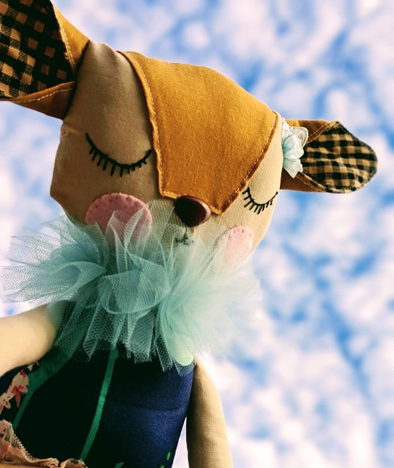 Fifi Fox Cloth Doll OOAK Handmade Fox Stuffed Toy Fox Girl Cloth Doll ...