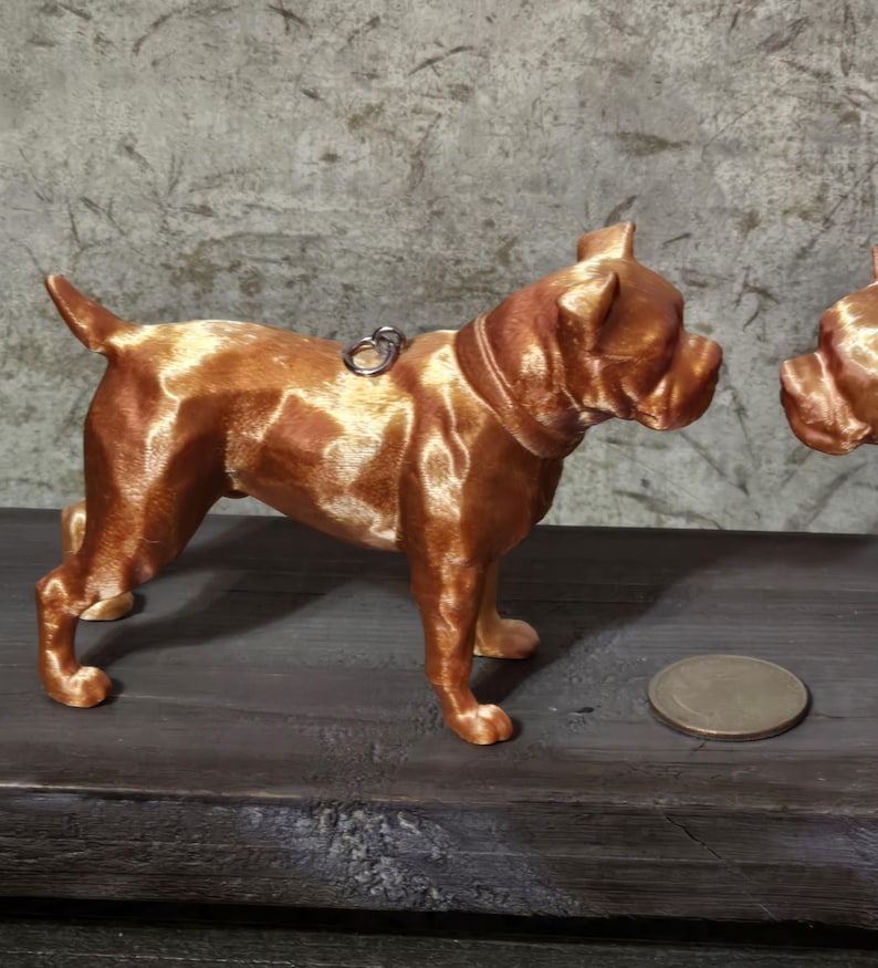 3D Printed Pit Bull Statue | Silky Bronze Dog Figurine | Bully Breed ...