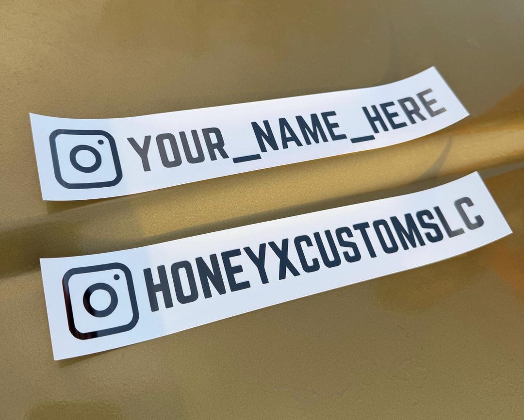 Social Media Handle Decal | Instagram Name Vinyl Decal | Car Window ...