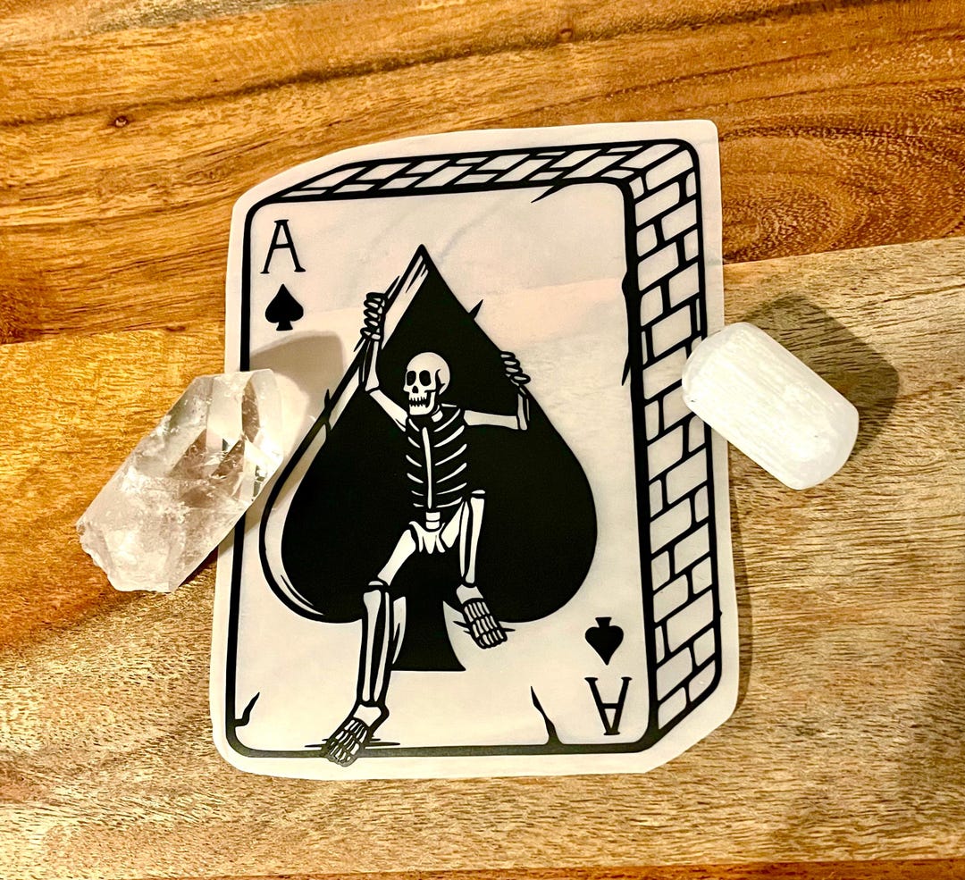 Skeleton Ace of Spades Decal Gothic Vinyl Horror Sticker Spooky ...