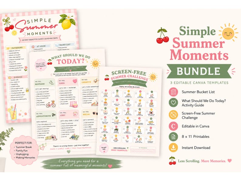 Summer Activities Bundle: Bucket List, Activity Guide, Screen-free ...