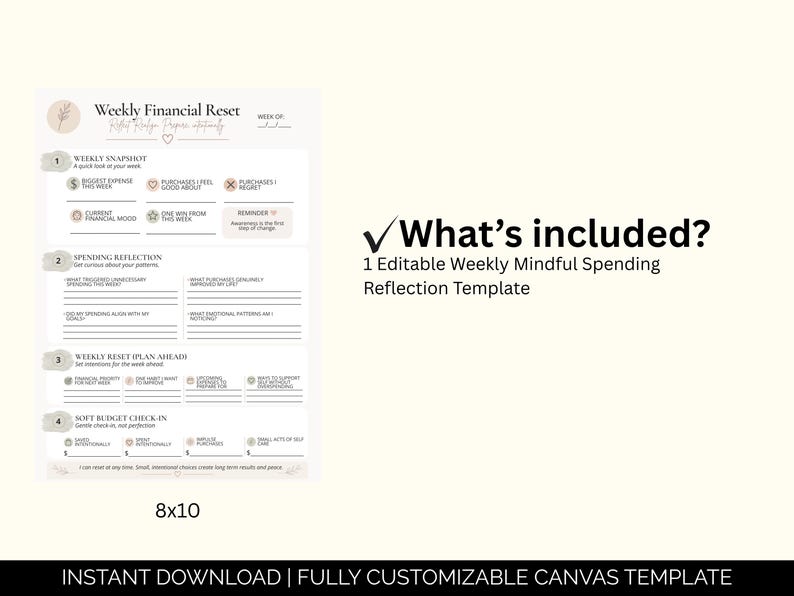Weekly Financial Reset Printable Digital Planner Financial Wellness ...