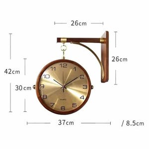 Luxury Design Retro Wood Double Sided 360 Rotatable Wall Clock. Unique ...