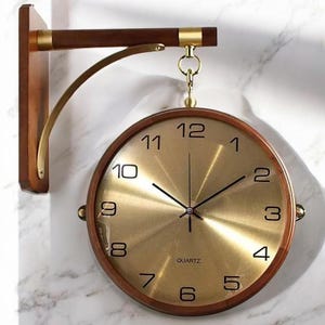 Luxury Design Retro Wood Double Sided 360 Rotatable Wall Clock. Unique ...