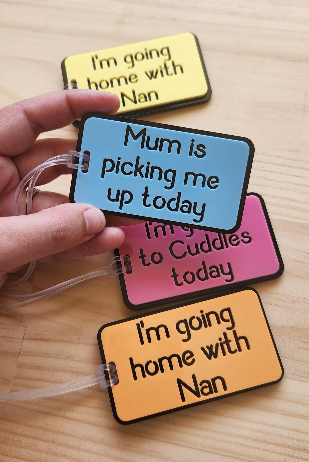 Going Home Tag || Who's Picking Me up Today Tag || Bag Tag Personalised ...