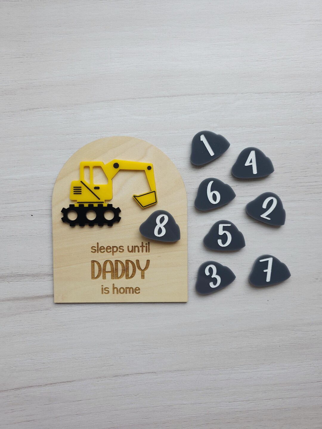 FIFO Countdown Magnetic Until Daddy, Mummy is Home Sign, Wood Acrylic ...