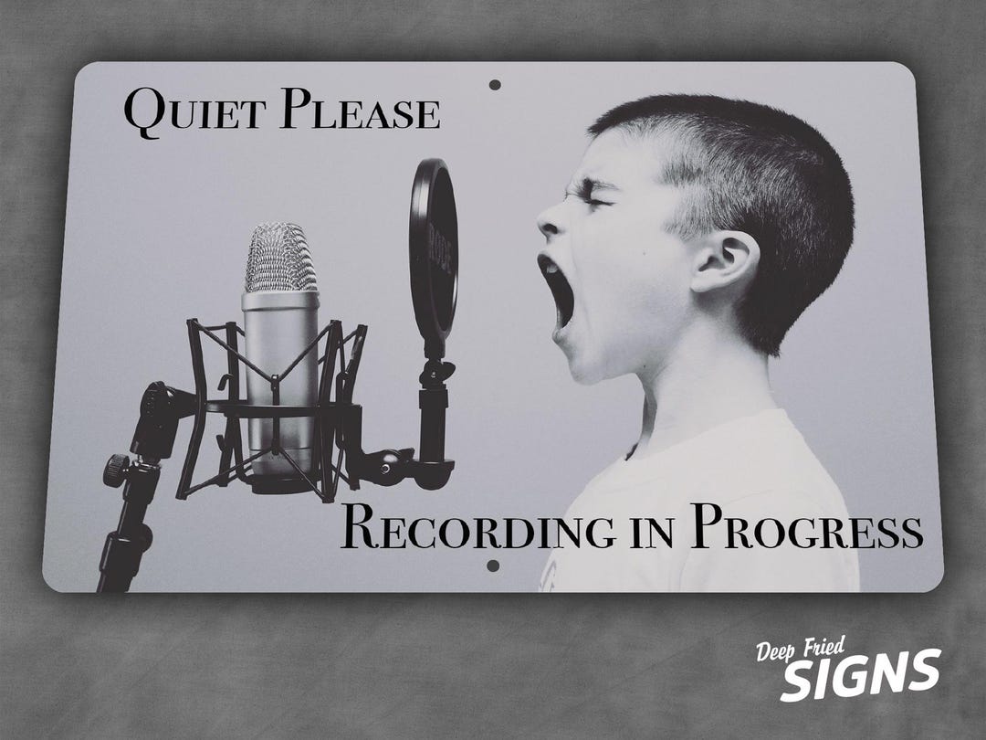 Quiet Please Recording in Progress Plastic Sign - 00087 - Etsy