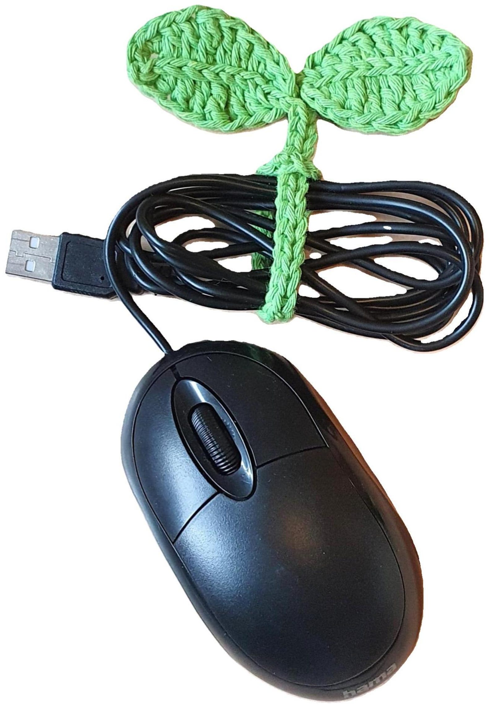 Leaf Sprout Cable Tie Organizer Crochet Pattern Spring Headphones ...