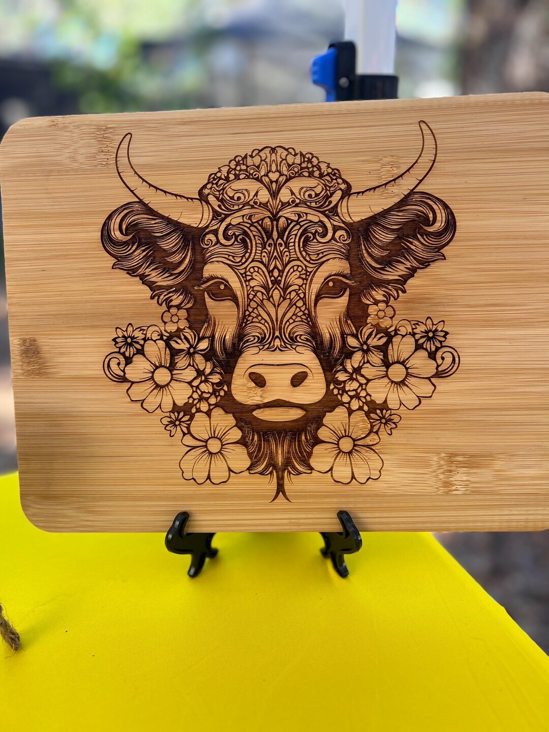 Hyland Cow With Flowers - Cutting Board. Great Hostess Gift. - Etsy