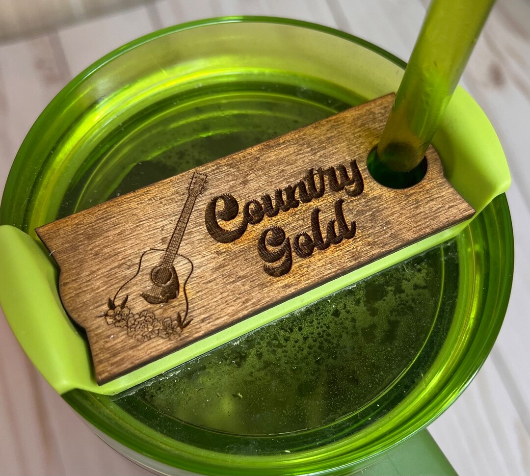 Stanley Cup Topper for 40oz Topper. Country Gold Themed With Guitar and ...