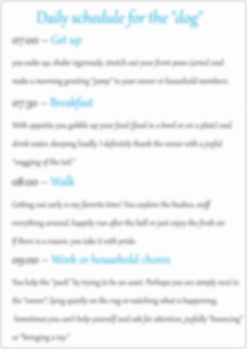 Quadrobers "dog" Daily Schedule: Printable Animal Habit Guide (JPG ...