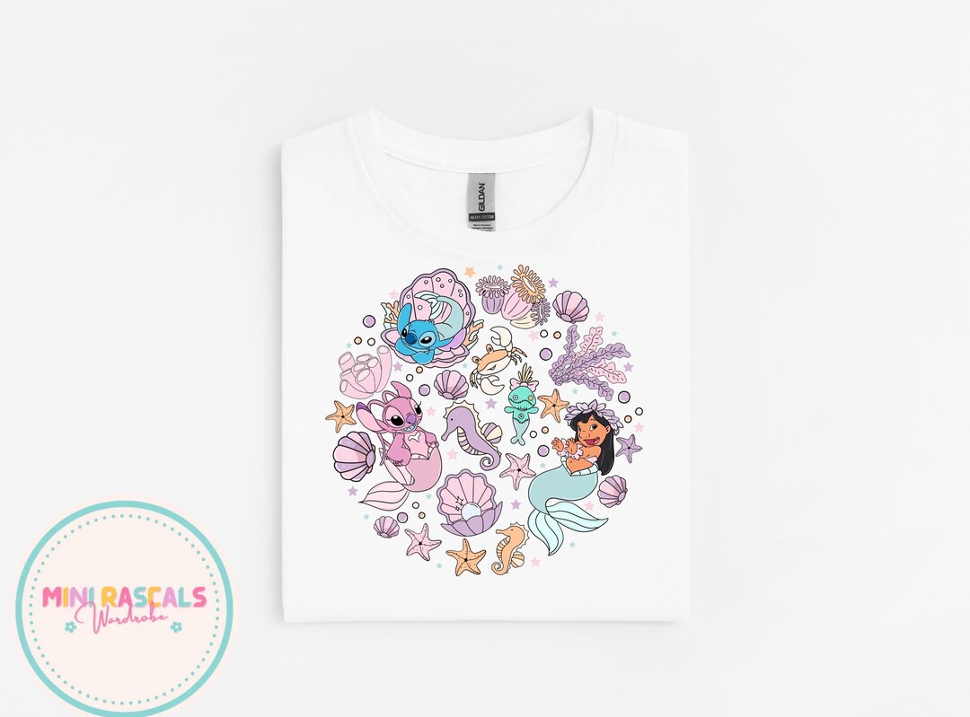 Lilo and Stich Inspired Mermaid Kids Outfit - Kids T-shirts and ...