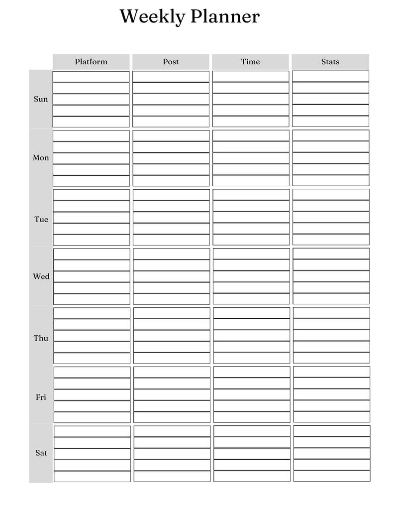 Social Media Post Planner - Etsy
