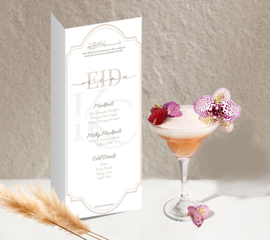 Eid Drink Menu | Editable Eid Drink Menu - Etsy