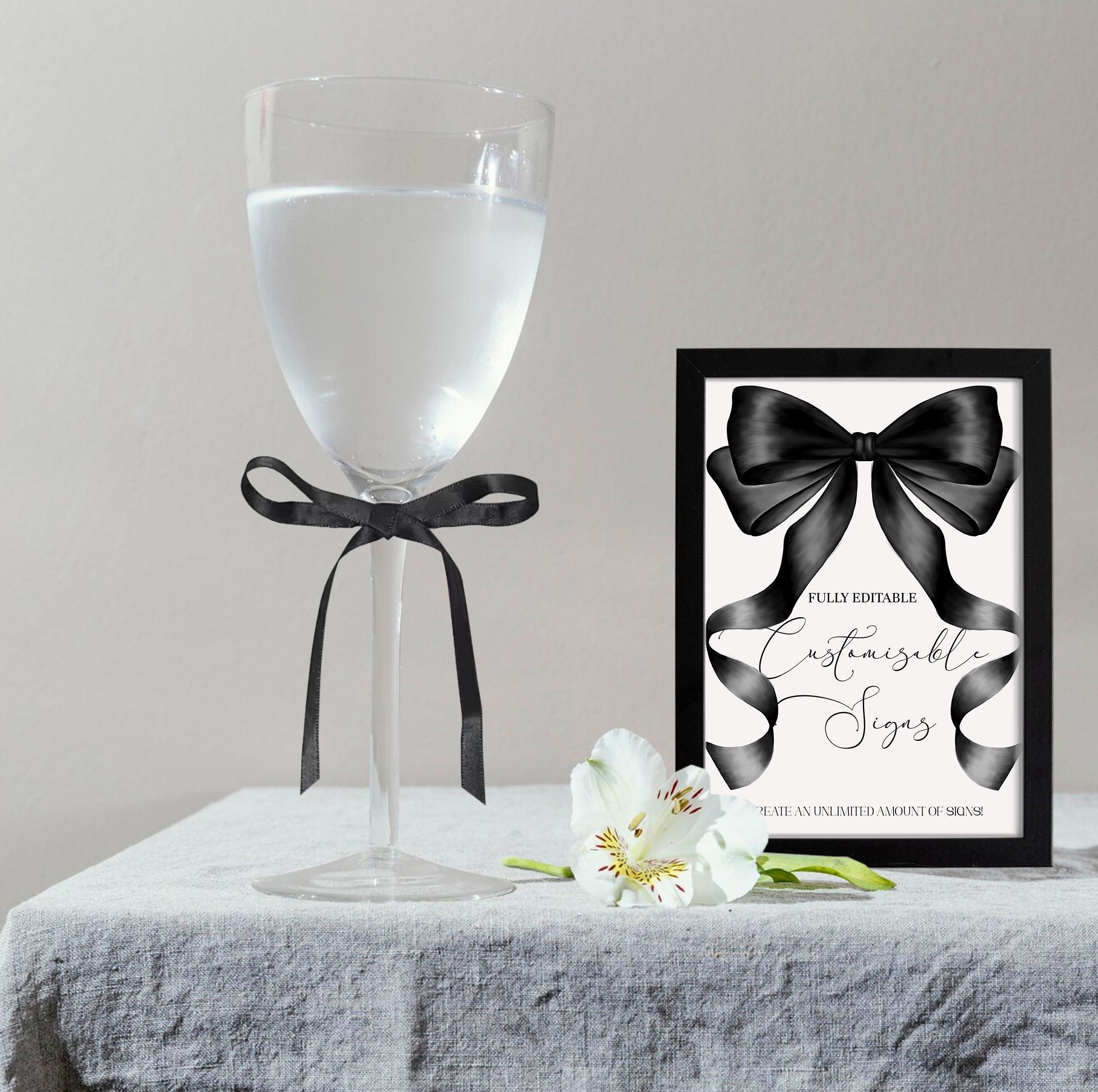 Black Bow Theme Customisable Sign | Coquette Birthday Customisable Sign ...