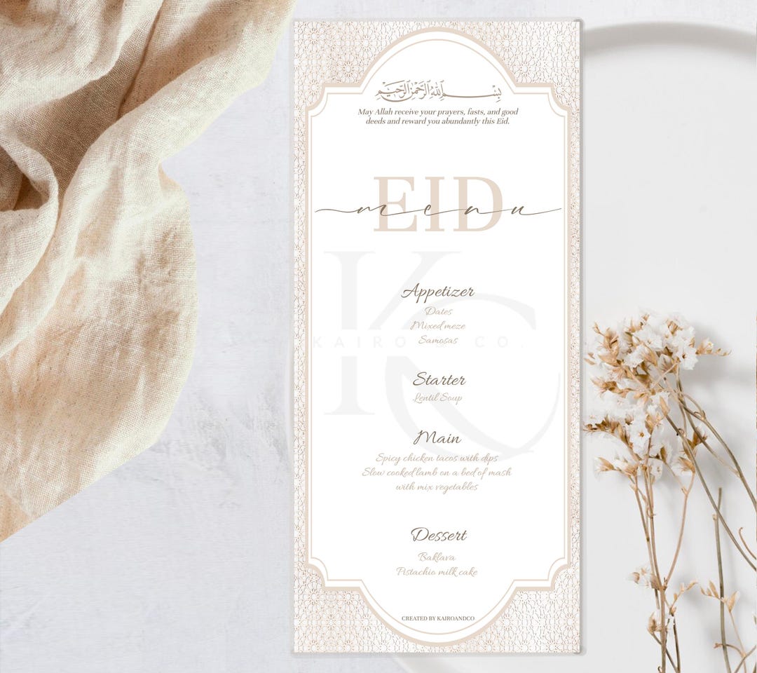 Editable Eid Dinner Menu Template (digital Download) - Etsy