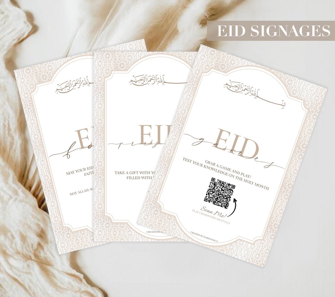 Eid Dinner Signs | Eid Party Signs | Editable Signs - Etsy