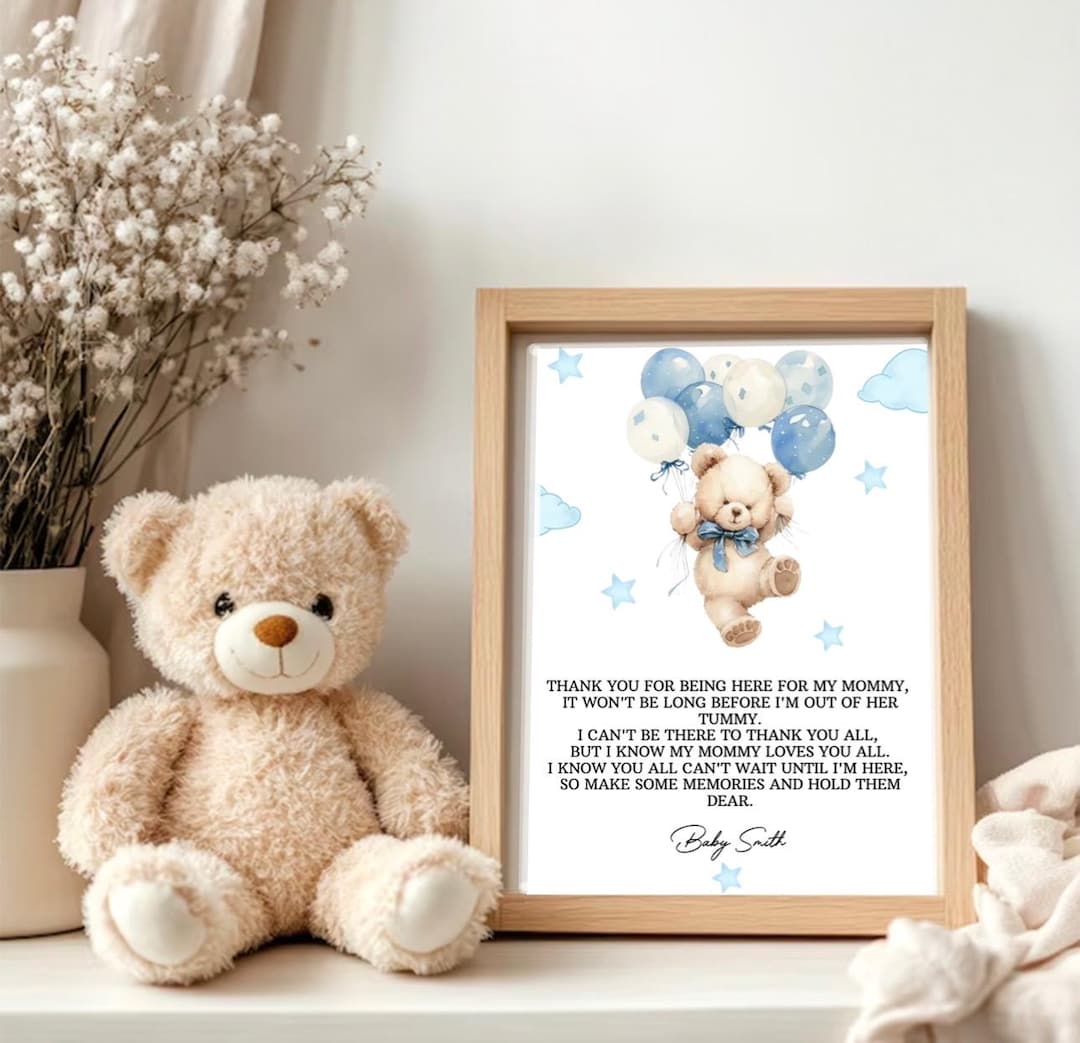 Editable Baby Bump Sign, Baby Shower Message Template, A Message From ...