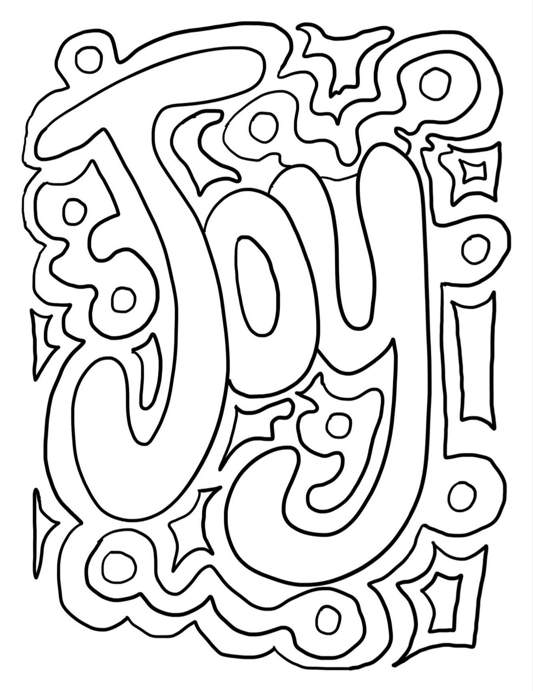 The JOY Coloring Sheet - Etsy