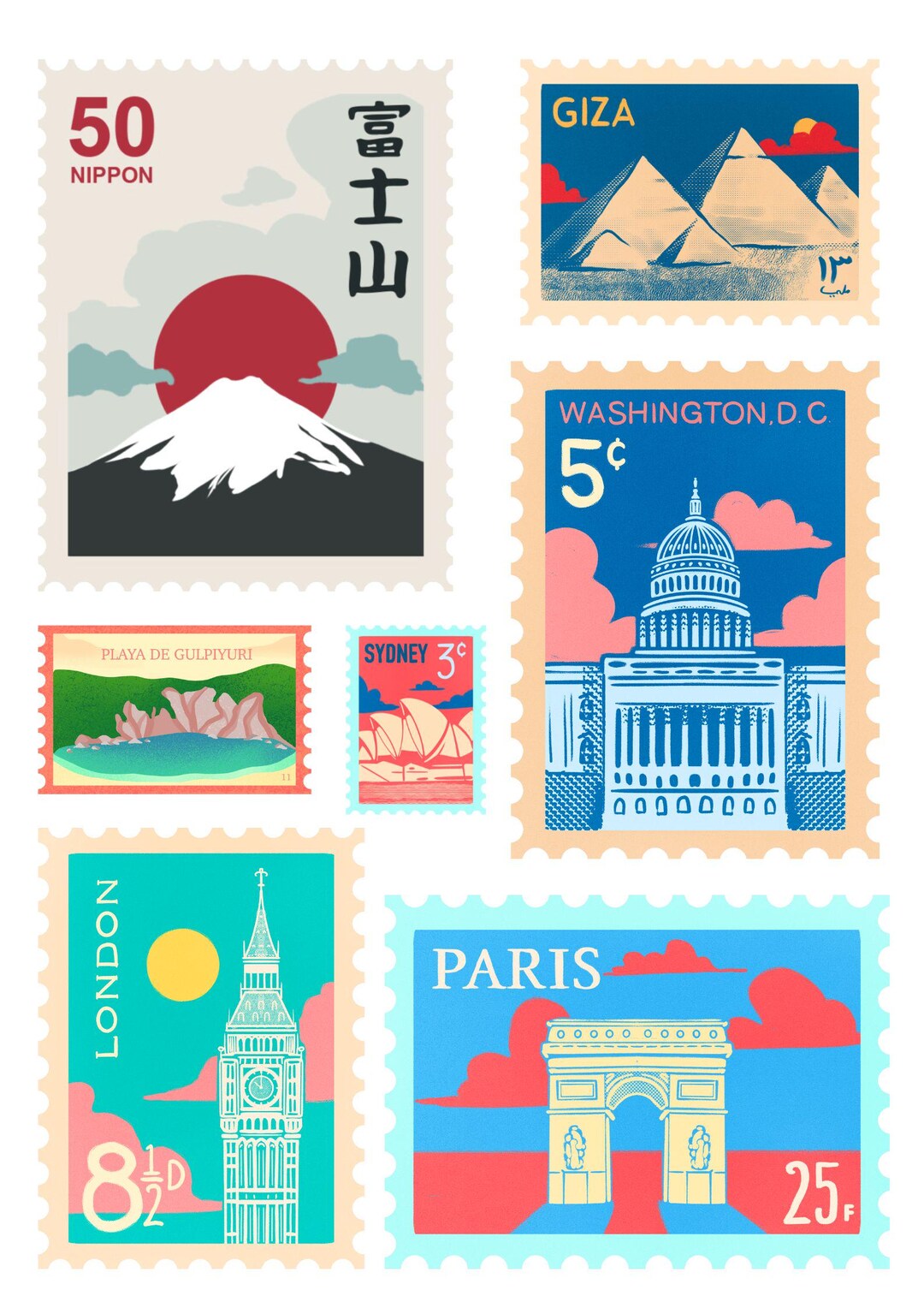 Digital Postage Stamp Poster - Etsy