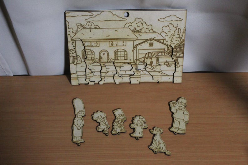 The Simpsons Key Holder With Keychains – SVG File for Laser Cutting on ...