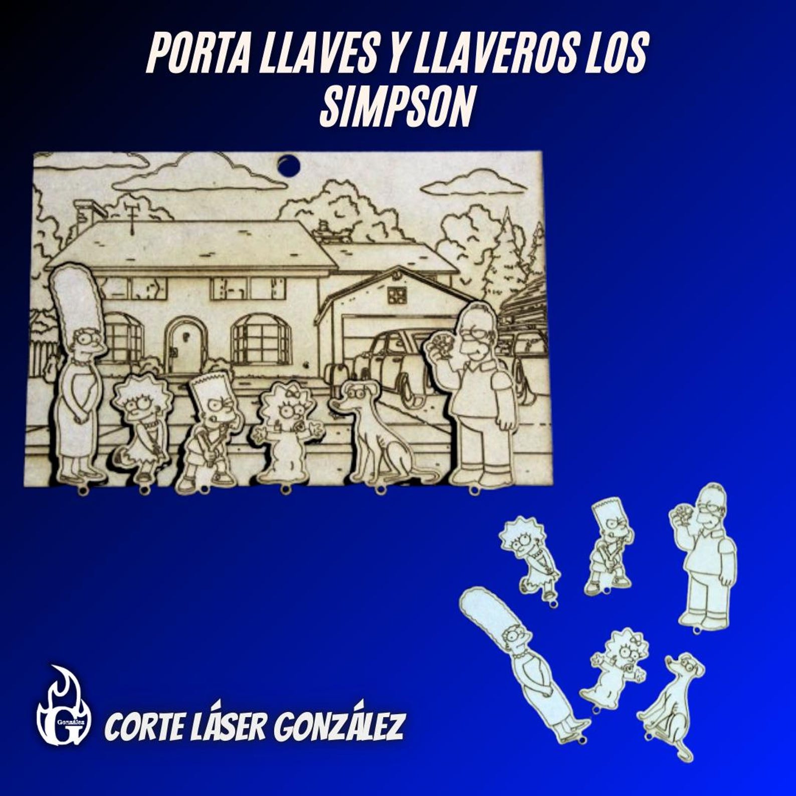 The Simpsons Key Holder With Keychains – SVG File for Laser Cutting on ...