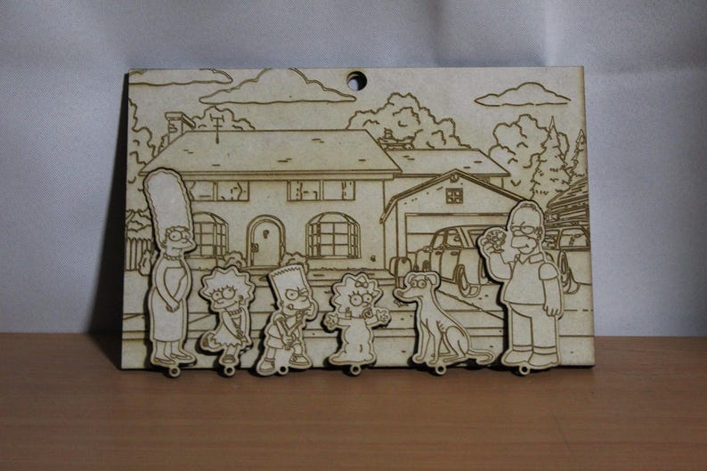 The Simpsons Key Holder With Keychains – SVG File for Laser Cutting on ...